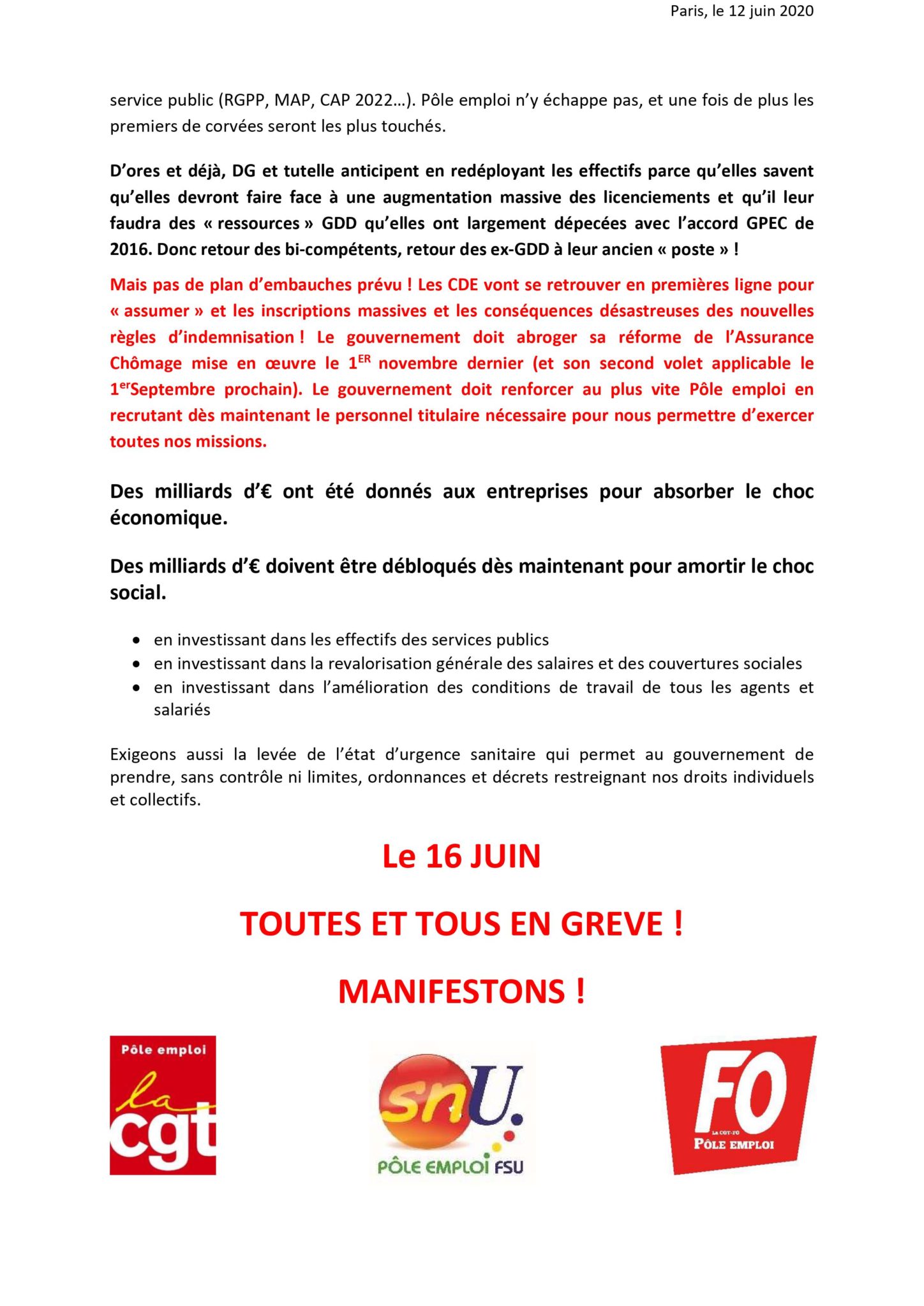 Pôle Emploi - Un appel intersyndical à la grève. - Fédération des ... Pôle Emploi - Un appel intersyndical à la grève. - Fédération des ...