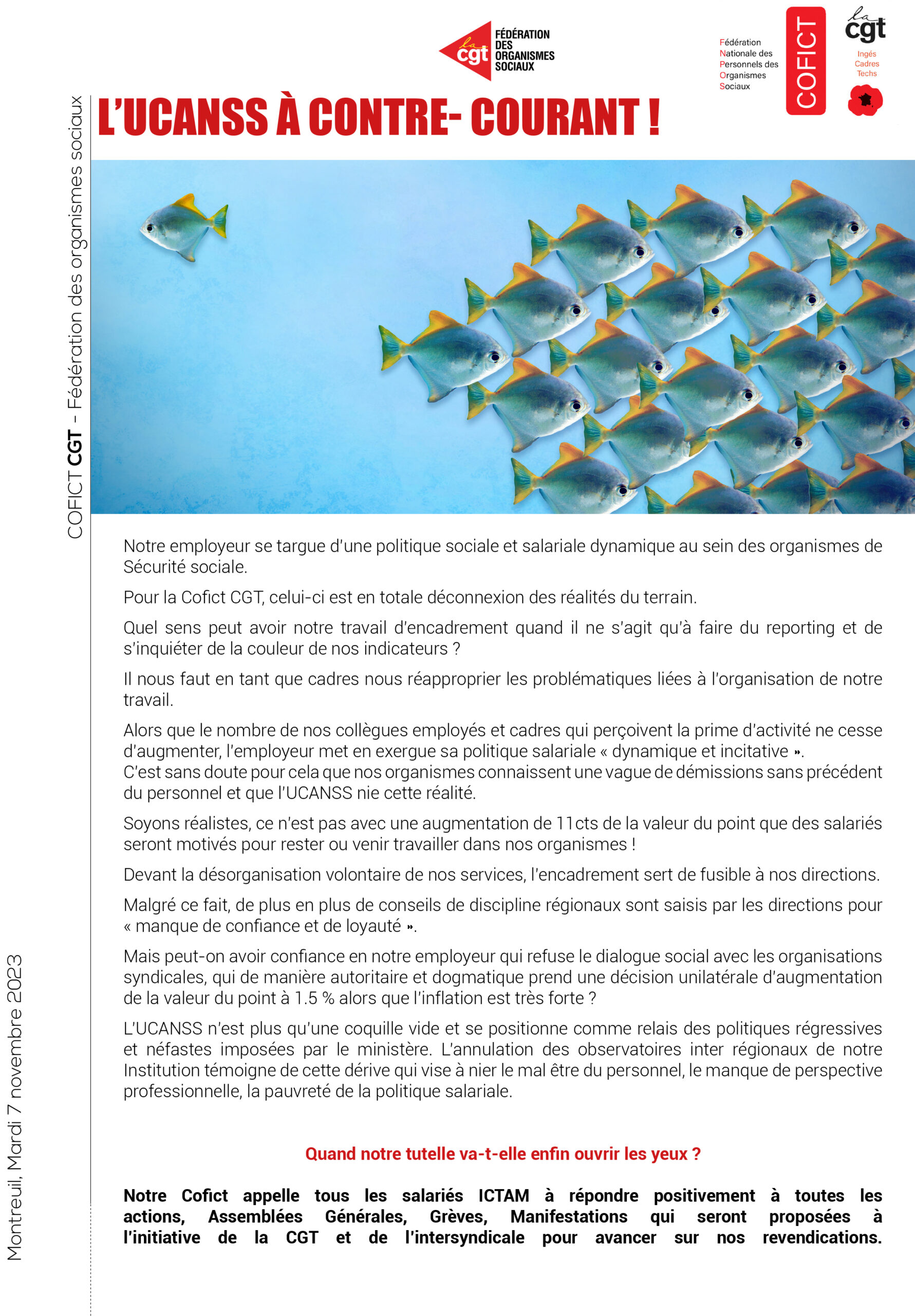 L'UCANSS à contre-courant ! - Fédération des Organismes Sociaux - CGT