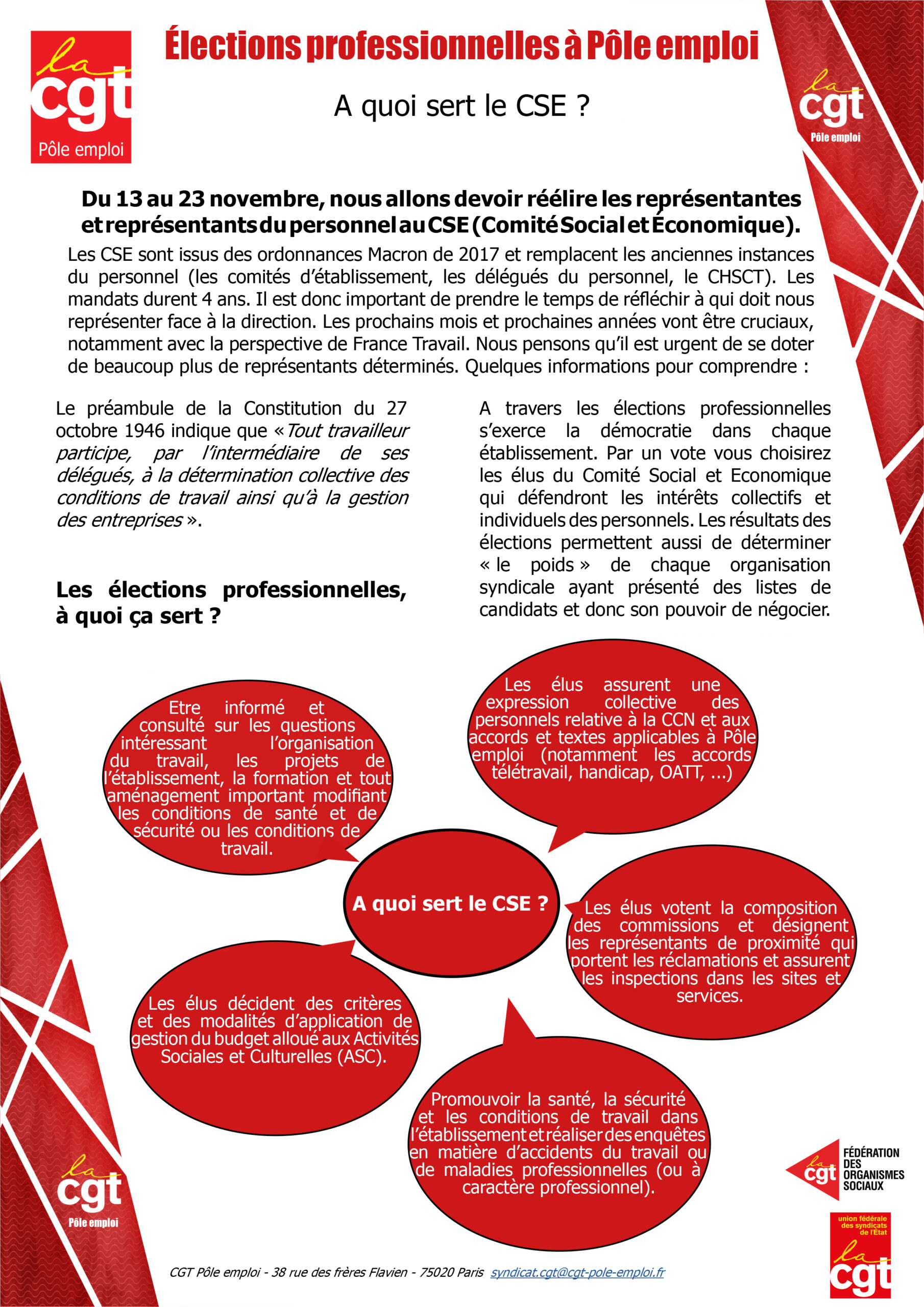 Élections Professionnelles à Pôle Emploi - Fédération des Organismes Sociaux - CGT