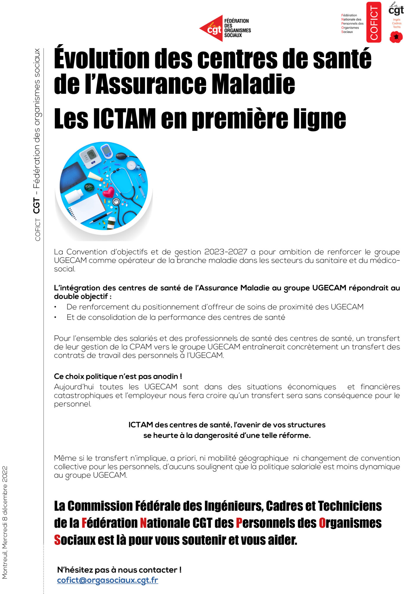 Les ICTAM en première ligne - Fédération des Organismes Sociaux - CGT