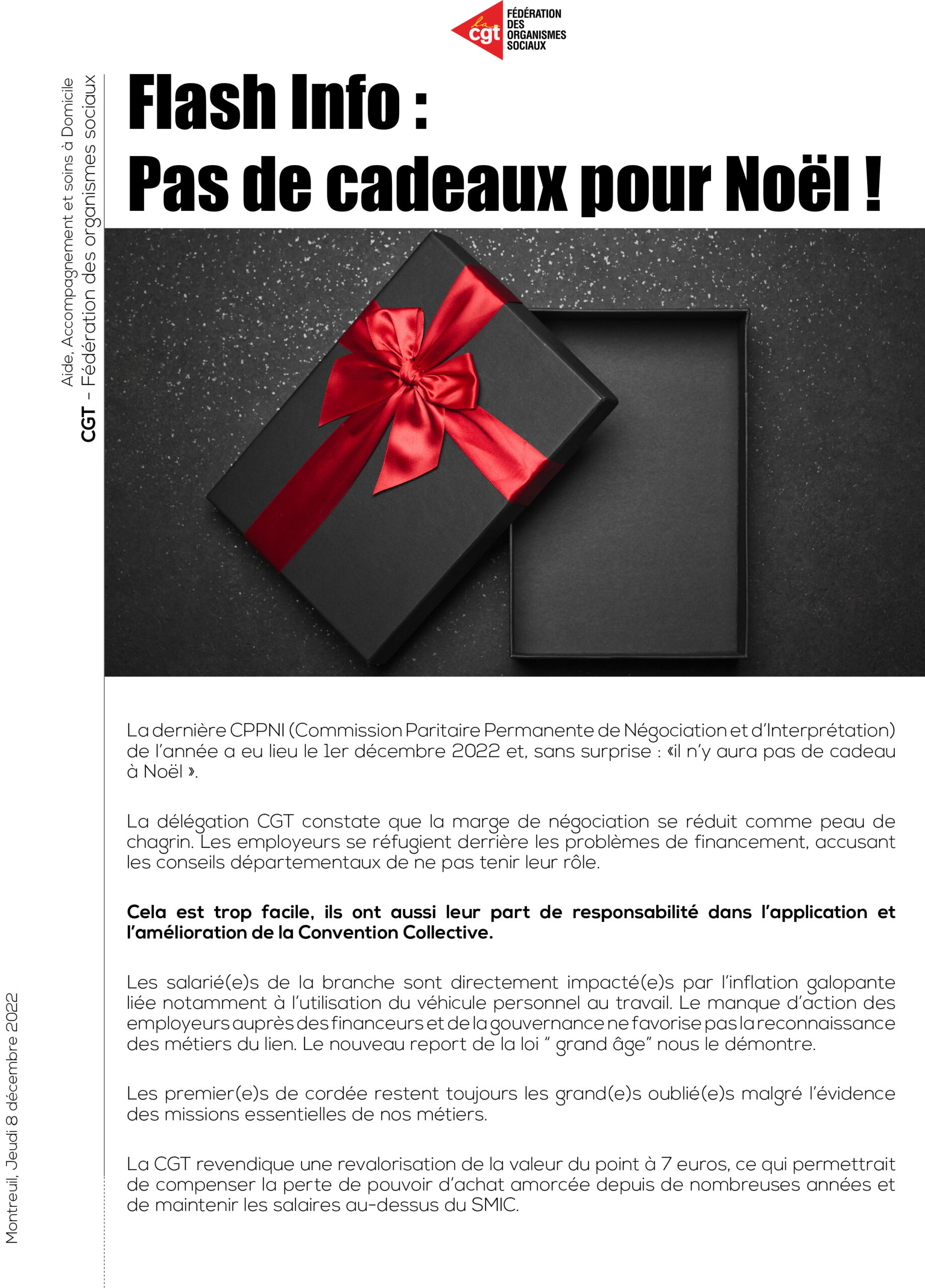 Flash Info : Pas de cadeaux pour Noël ! - Fédération des Organismes ...